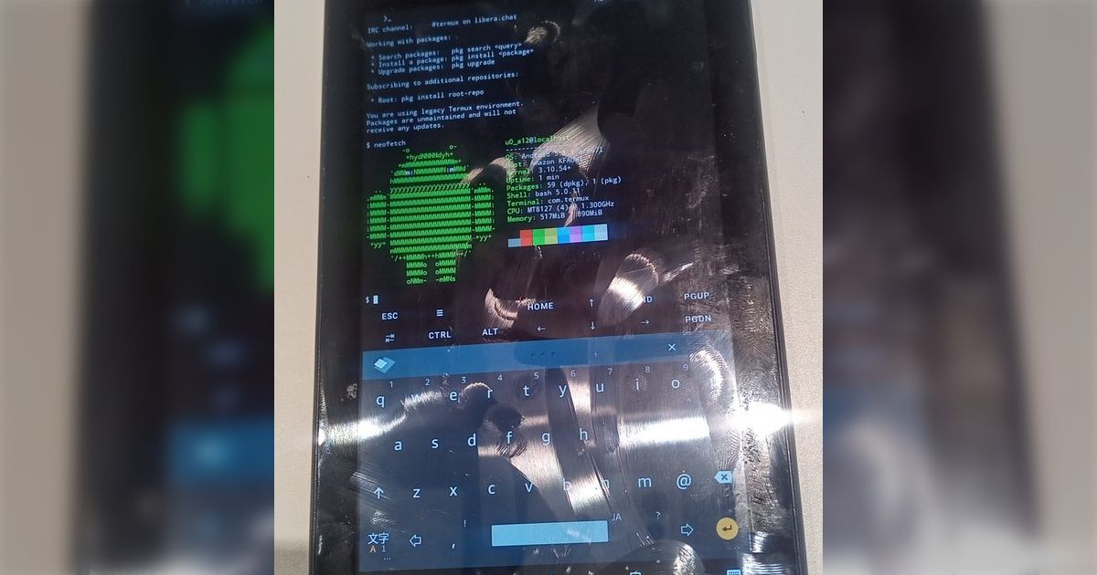 古いANdroid5.1.1のAmazonFireをTermux0.119.0-beta1でLinuxを入れてリサイクル。古いOSでもTermux復活。出来ない事も多そうだけどPython動く ...