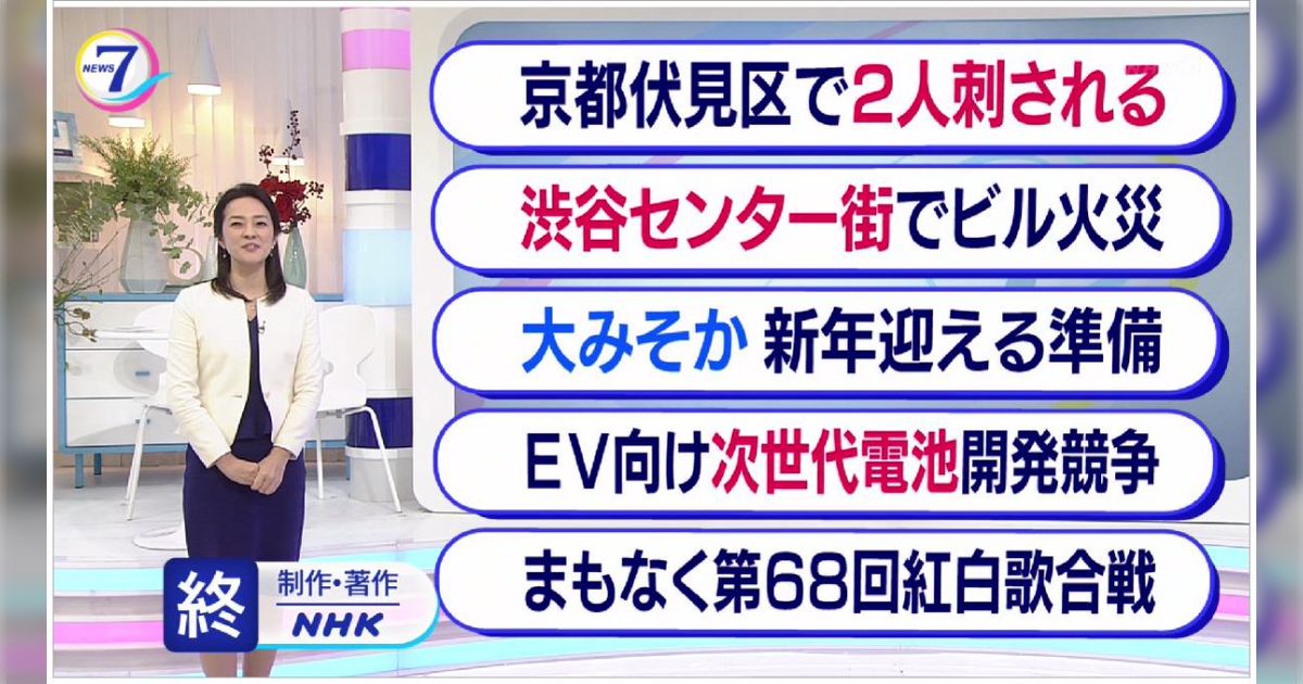 第68回NHK紅白歌合戦の取材に向かっていたスポニチ記者やNHK鈴木奈穂子アナ、渋谷センター街で火事に遭遇／渋谷周辺を舞台にしたOPに、「今日、火事してたところでは？ 」と視聴者からのツッコミ ...