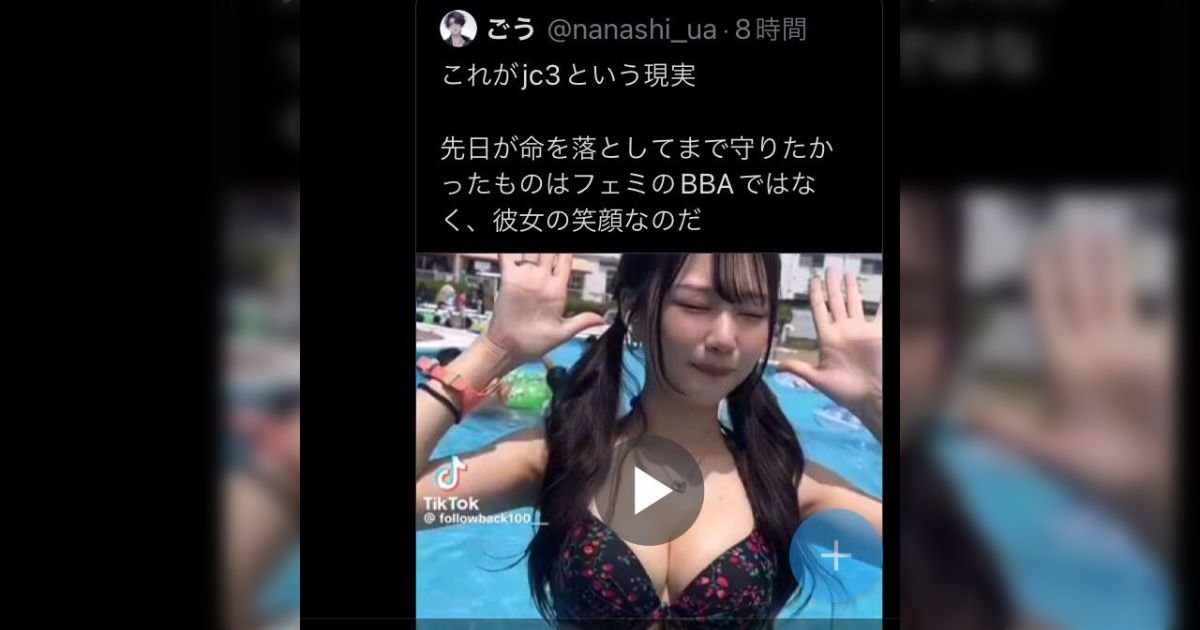 ナンパ師「これがjc3という現実。先人が守りたかったものはフェミBBAではなく彼女の笑顔」→被写体の女性「勝手に使われてます。通報してください。私成人してます」→ナンパ師、凍結 - posfie