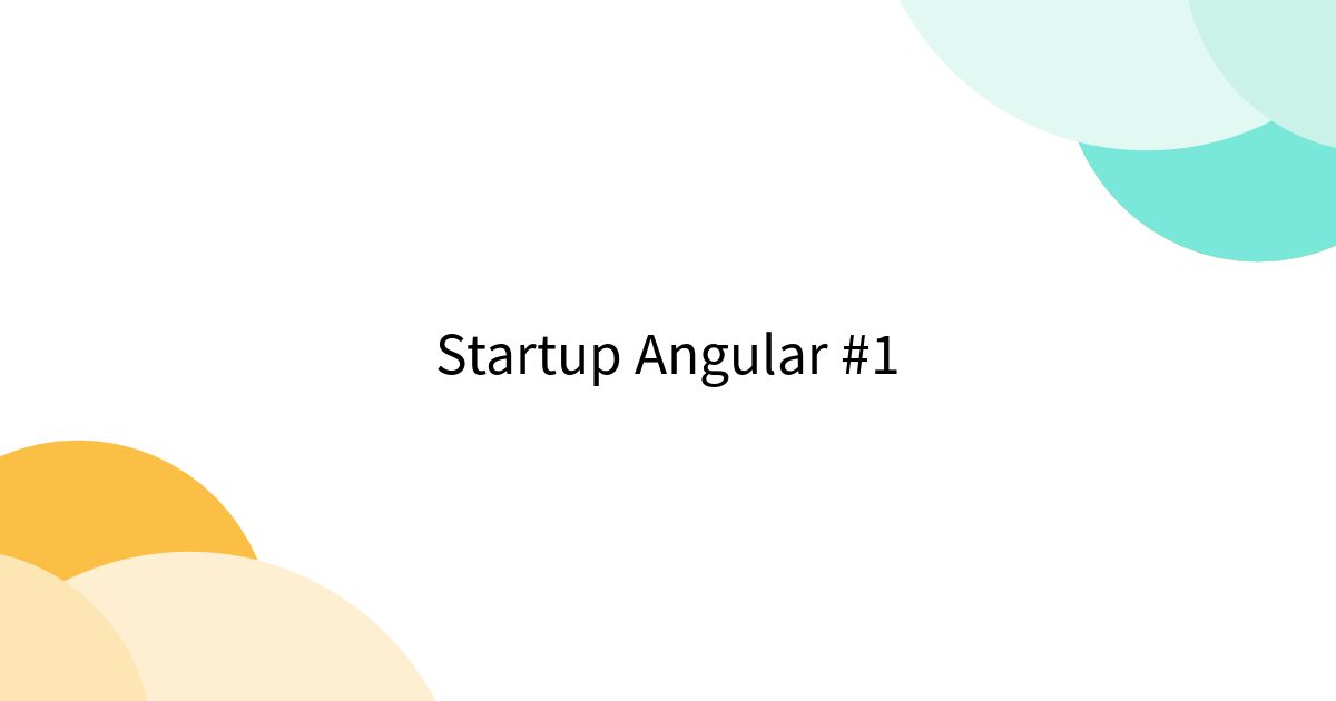 Startup Angular #1 - posfie