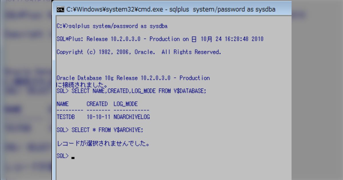 Oracle 10g R2のSQL*Plusでアーカイブログモードに切り換えたりログスイッチしたりしてみよう - Togetter [トゥギャッター]