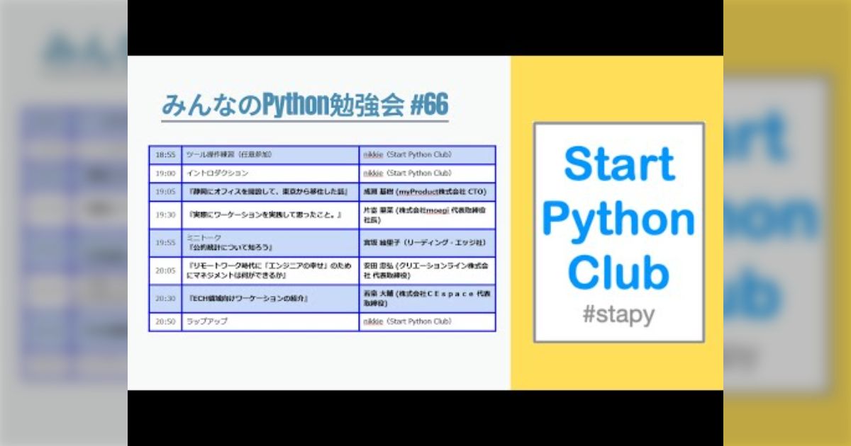 みんなのPython勉強会#66のまとめ - posfie