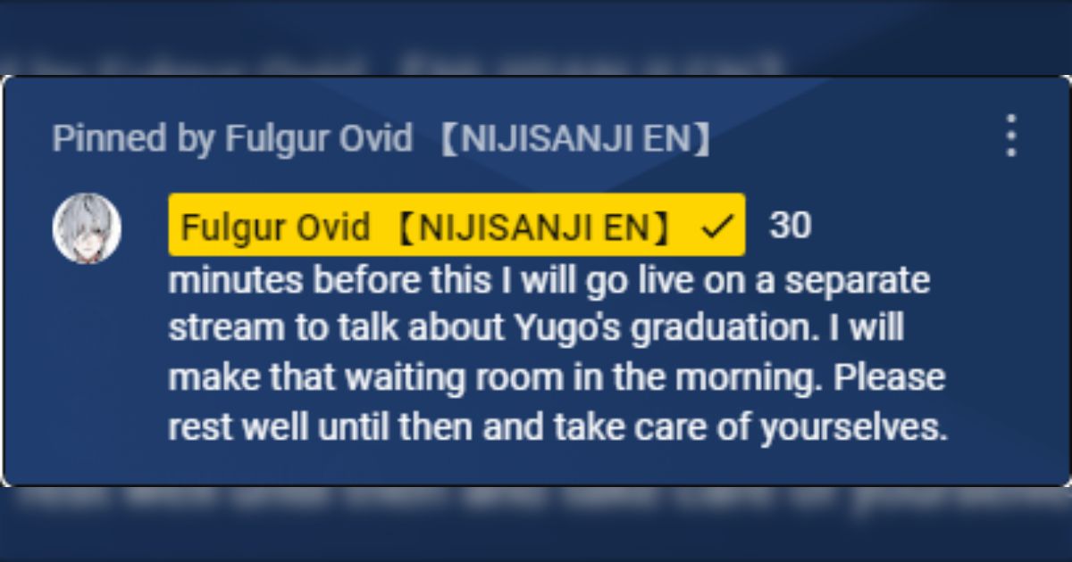 [NIJISANJI Twitter timeline] Yugo Asuma's Graduation - posfie