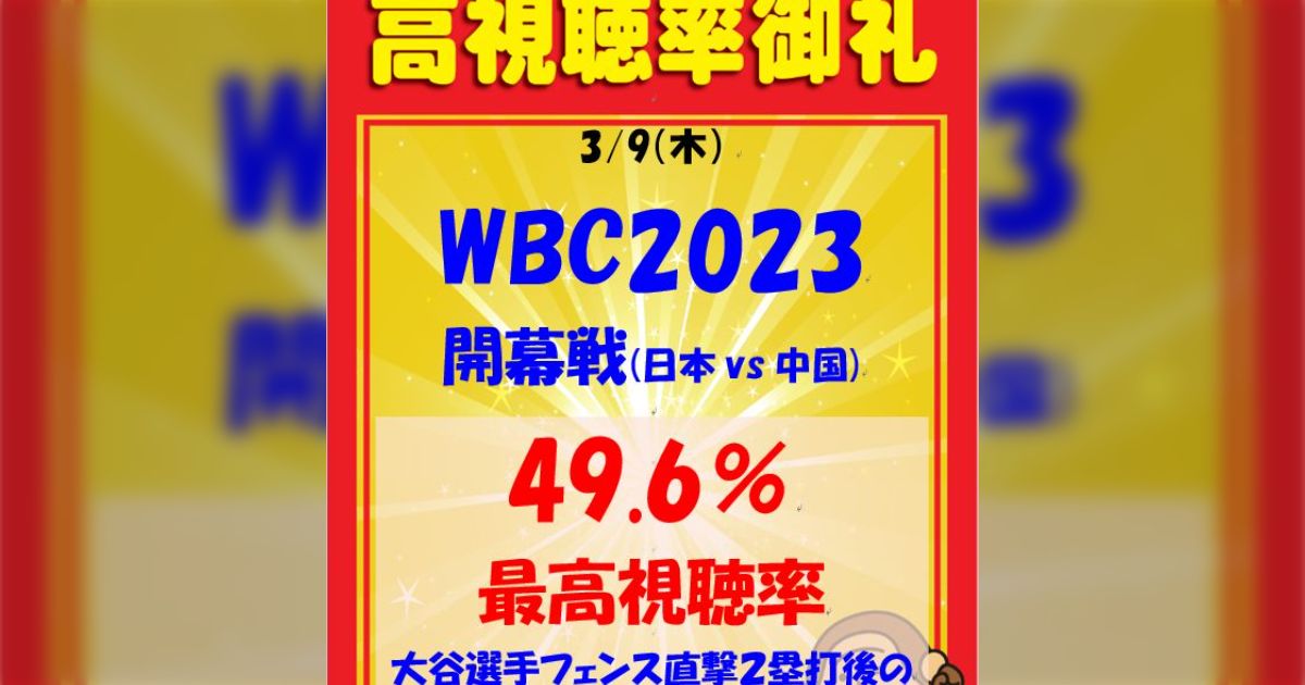 TBS系列 2023年3月9日(木) WBC高視聴率御礼 - posfie