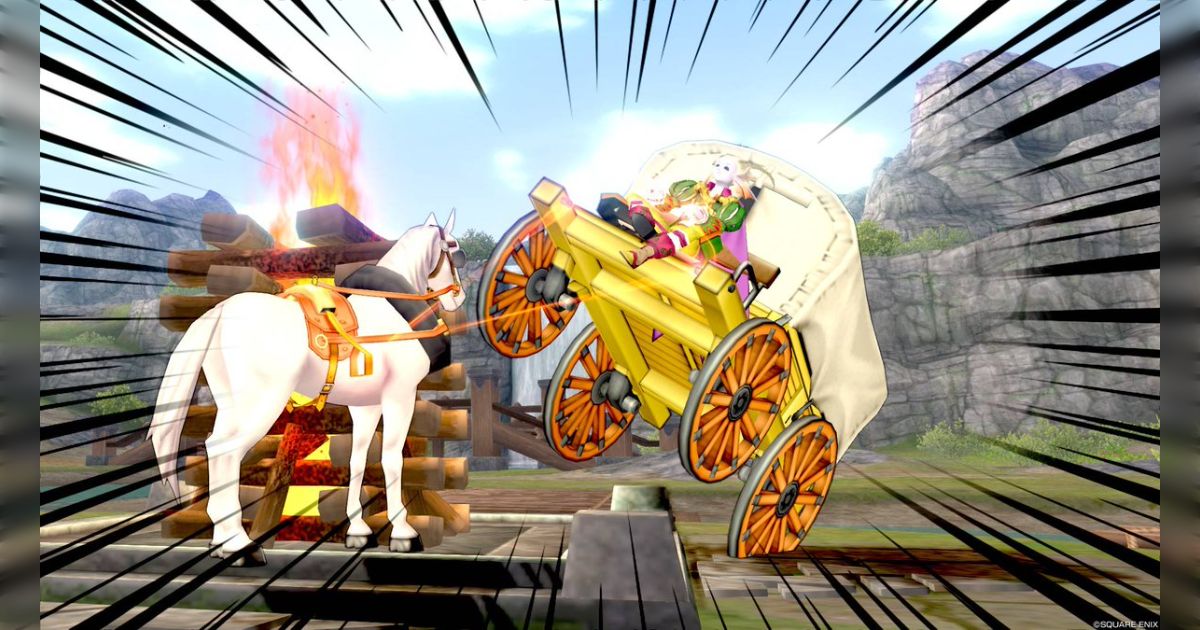 ドラゴンクエストXオンラインの「10周年記念ふくびき」追加景品の「馬車プリズム」の挙動が激しく、 #DQ10荒ぶる馬車 もトレンド入り - posfie