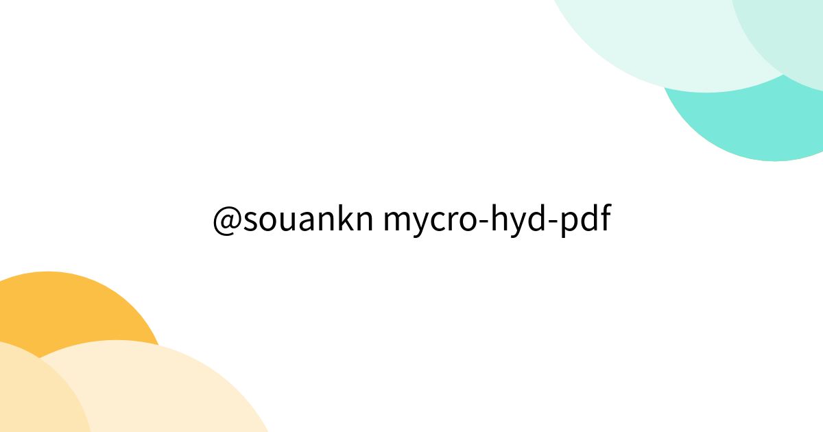 @souankn mycro-hyd-pdf - posfie