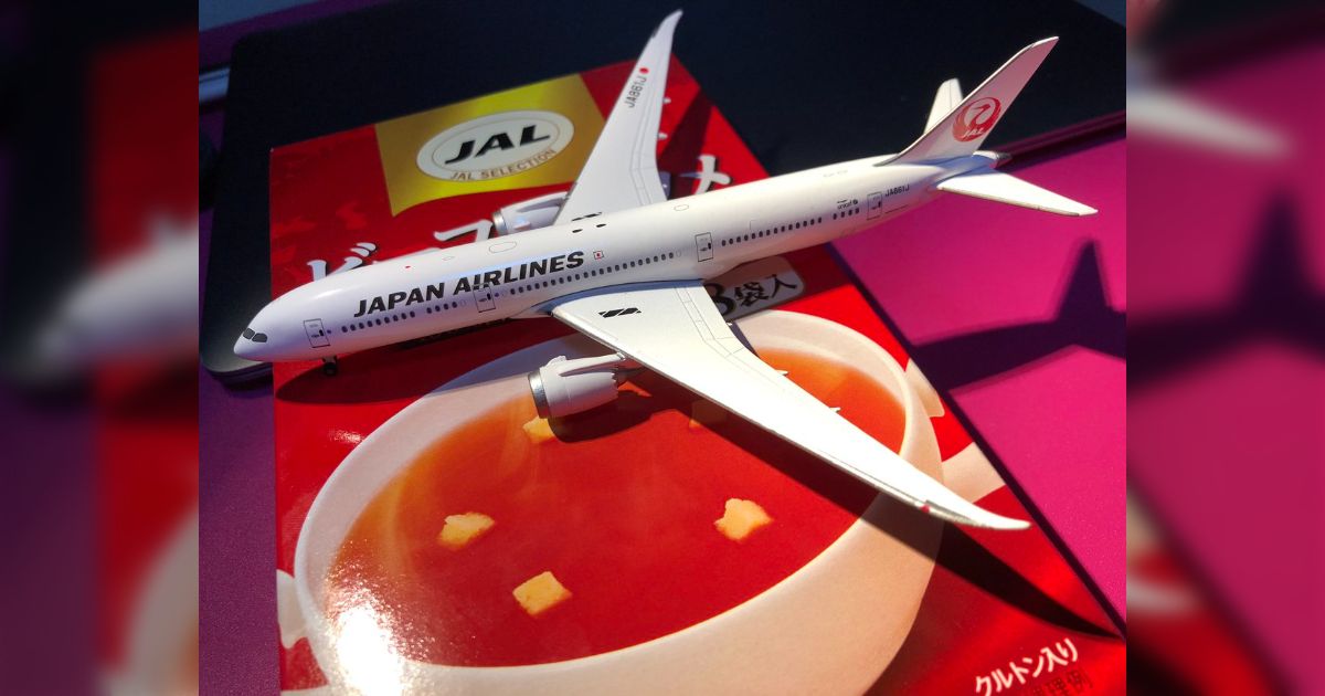 【気分だけでも】JALの飛行機の機内で提供されているコンソメスープを買ってきて気分だけお空の旅に出てきた - posfie