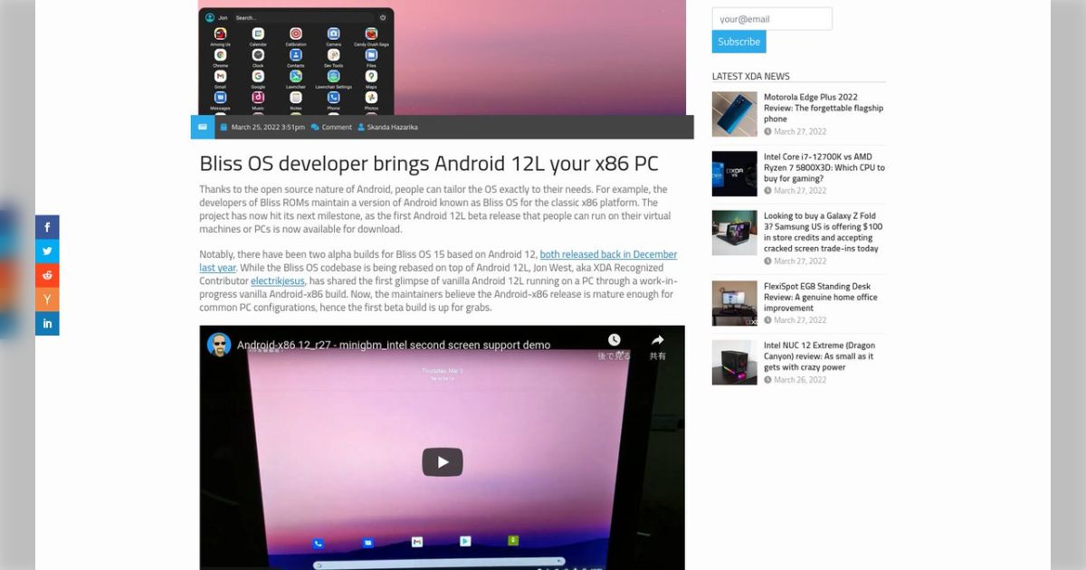 最新開発版のBliss OS Android 12L x86_64版を無料でVirtualBoxで試して堪能してみた - posfie