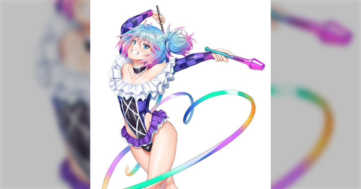 女装新体操にフリルレオタードで挑む男の娘のぞみくん【対魔忍RPG】 - posfie