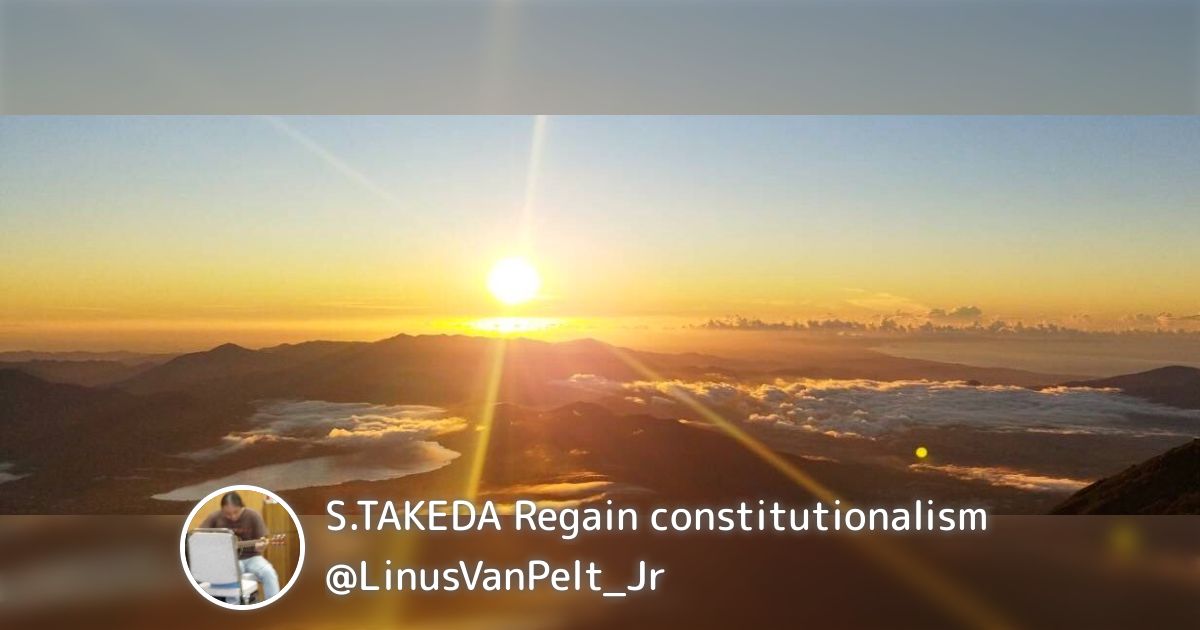 S.TAKEDA Regain constitutionalism(@LinusVanPelt_Jr)のまとめ - posfie