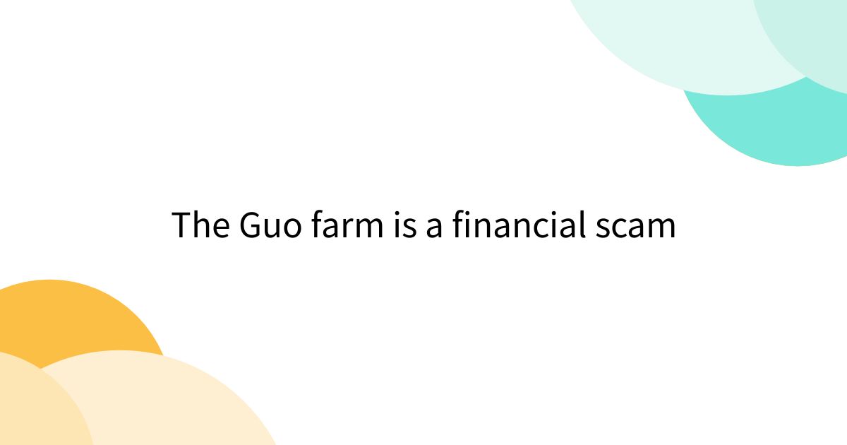 The Guo farm is a financial scam - Togetter [トゥギャッター]
