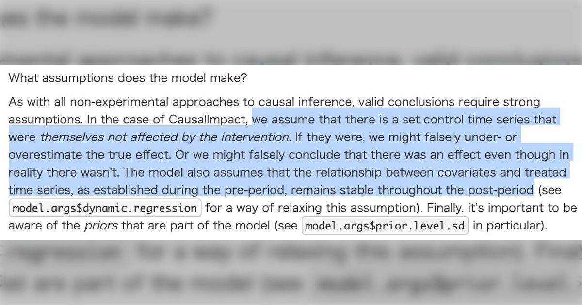 {CausalImpact}のcovariateの与え方について - posfie