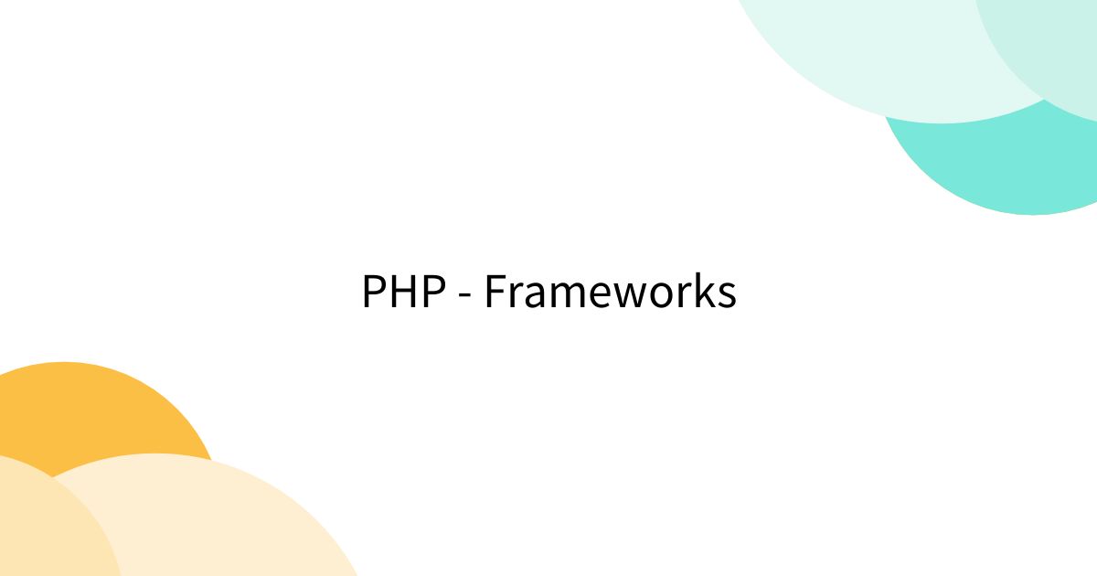 PHP - Frameworks - posfie