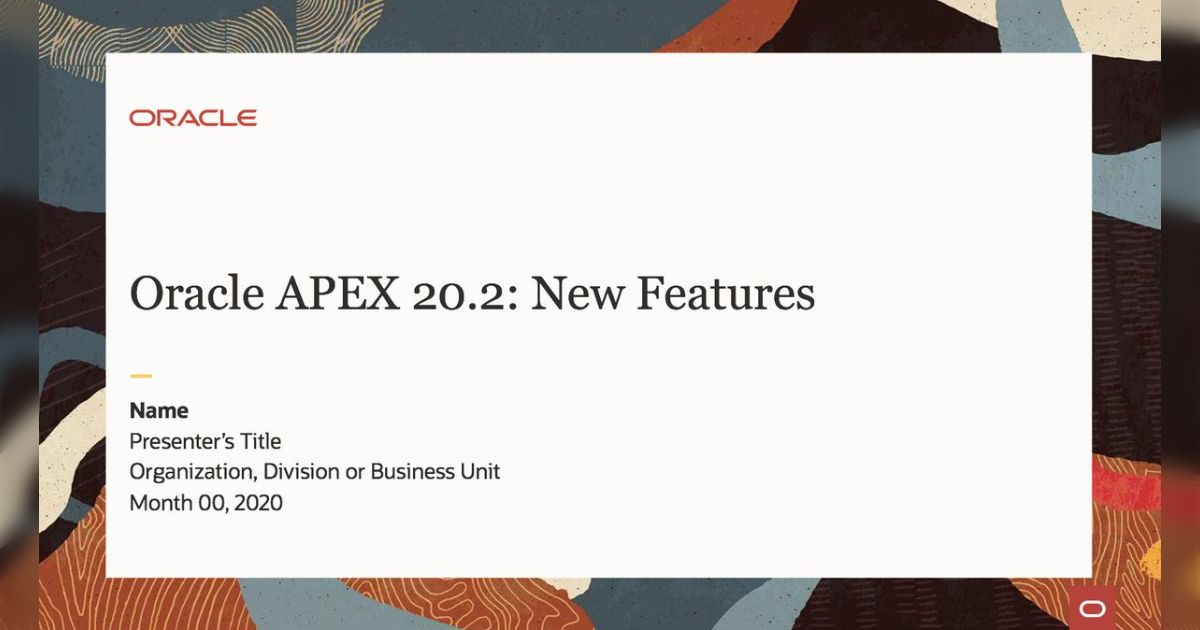 Oracle APEX 20.2 - posfie