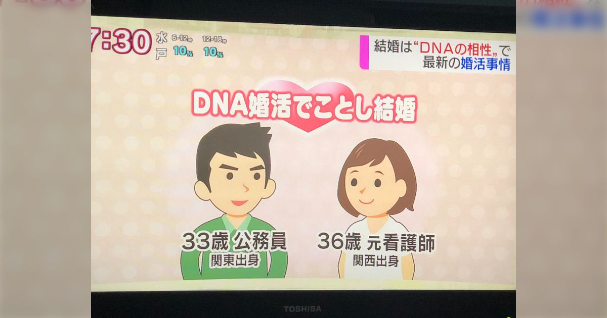 NHK #おはよう日本 で宣伝された「DNA婚活」から溢れ出るSF感／なお「ジーンパートナージャパン」という企業の提供サービスで、提携の結婚相談所もあるらしい - posfie